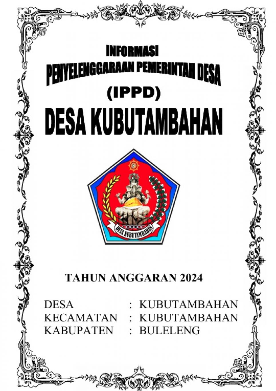 Informasi Penyelenggara Pemerintah Desa (IPPD) TA 2024 - Website Desa ...