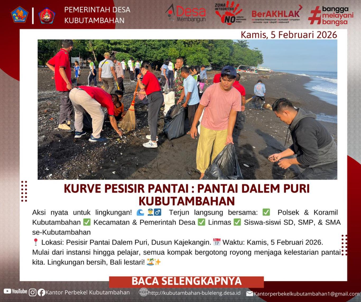 SINERGI LINTAS SEKTOR: AKSI "KURVE" PESISIR PANTAI DI PANTAI DALAM PURI ...